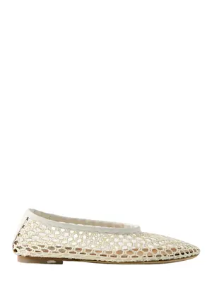 Staud Alba Crocheted Ballet Flats - Off-white