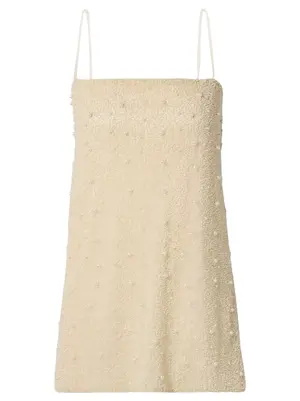 SARA CRISTINA Mare Embellished Mini Dress - White