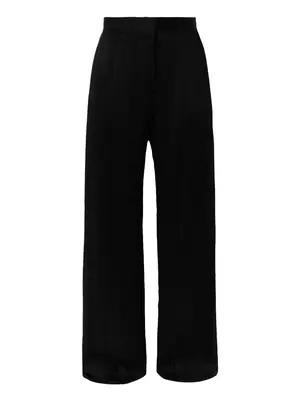AZ FACTORY Lutz Huelle Astra Satin-crepe Slim-leg Pants - Black