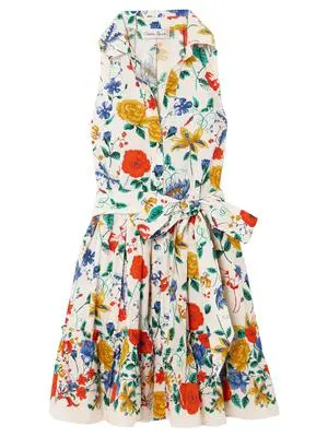 Cara Cara Hannah Floral-print Cotton-poplin Mini Shirt Dress - Multi