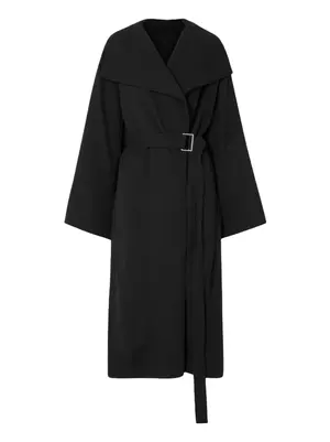 TOTEME TOTEME Belted Longline Twill Coat Black