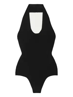 Khaite Toto Stretch-knit Halterneck Bodysuit - Black