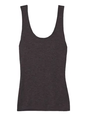 Co Ribbed Cashmere Tank - Brown
