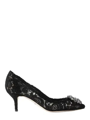 Dolce & Gabbana Bellucci Crystal-embellished Lace Pumps - Black