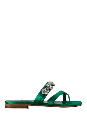 Manolo Blahnik Perlusa Crystal-embellished Sandals - Green