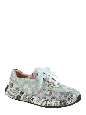 SPRING STEP SHOES Daisymae Embroidered Sneakers - Blue Multi