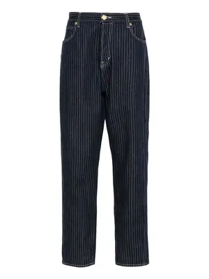 Kenzo Tapered-leg Pinstriped Jeans - Blue