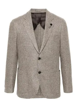 LARDINI Interwoven Single-breasted Blazer - Brown