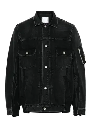 Sacai Patchwork Denim Jacket - Black
