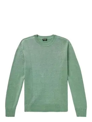 Zegna Linen And Silk-blend Sweater - Green
