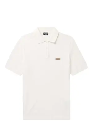 Zegna Slim-fit Cotton-piqué Polo Shirt - White