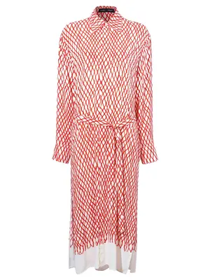 Proenza Schouler Abstract-print Midi Dress - Red