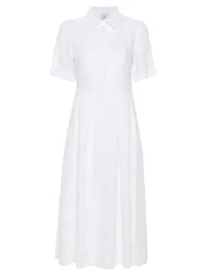 Eleventy Linen Midi Dress - White