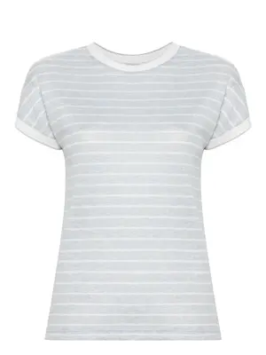 Eleventy Striped Crew Neck T-shirt - Blue