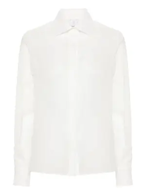 Eleventy Embroidered Semi-sheer Shirt - White
