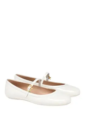 GIANVITO ROSSI Gianvito Rossi Carla Ballerina Flats White