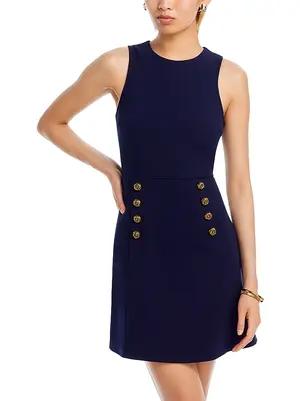 Aqua Sailor Button Dress Exclusive Navy