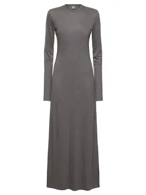 TOTEME TOTEME Oversized Tech Jersey Long Dress Grey