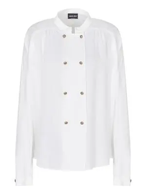Giorgio Armani Triple Silk Georgette Shirt - White