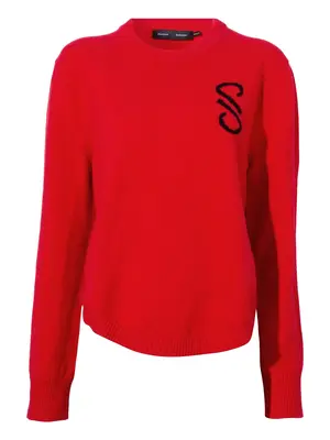 Proenza Schouler Intarsia Knit Merino Wool Jumper - Red