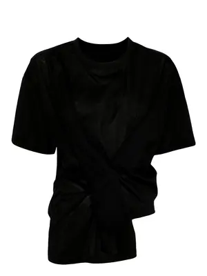 JNBY Asymmetric Pleated T-shirt - Black