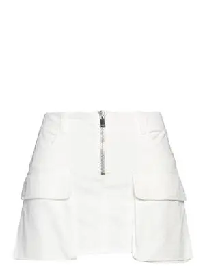 Pinko Cotton-blend Denim Flared Skirt - White