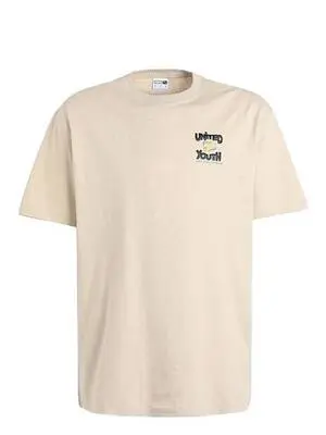 PUMA Downtown Graphic Tee T-shirt Size Cotton - Beige