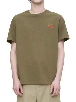 A.p.c. Embroidered Logo Cotton T-shirt - Kaki Chi