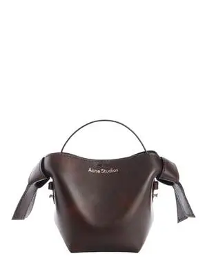 Acne Studios Mini Musubi Leather Bucket Bag - Dark Brown