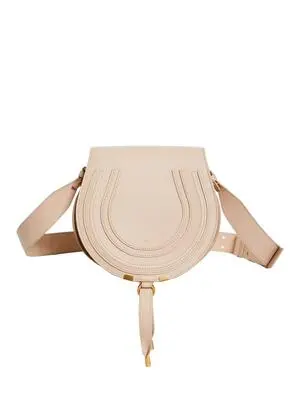 Chloé Chloé Large Marcie Leather Crossbody Bag Cement Pink