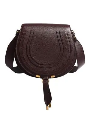 Chloé Chloé Large Marcie Leather Crossbody Bag Deep Violine