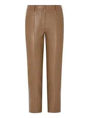 MILLY Rue Vegan Leather Pants - Mocha