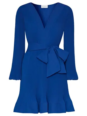 MILLY Liv Pleated Mini Dress Sapphire