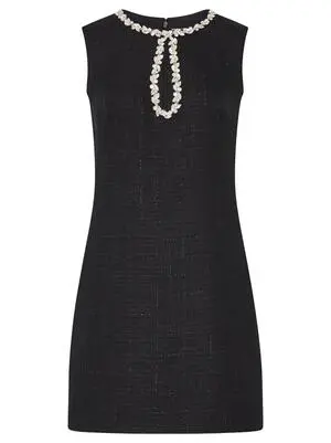 MILLY Eden Boucle Mini Dress - Black
