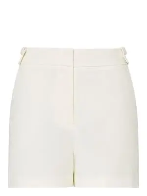 MILLY Aria Cady Button Shorts - Ecru