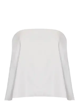 MILLY Solid Linen Strapless Top - White