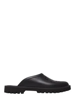 Gucci Slip-on Sandal With Cut-out Monogram - Black