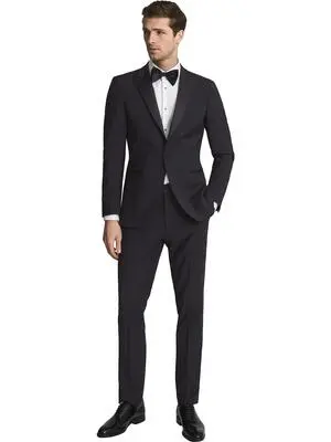 REISS Poker Modern Fit Tuxedo Trousers - Navy