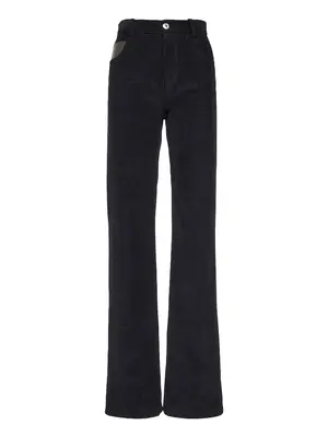 Bottega Veneta High-rise Corduroy Straight Pants - Blue