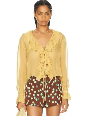 BODE Flounce Blouse - Ocre
