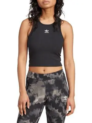 ADIDAS ORIGINALS Adidas Essentials Lifestyle Rib Crop Tank Top Black