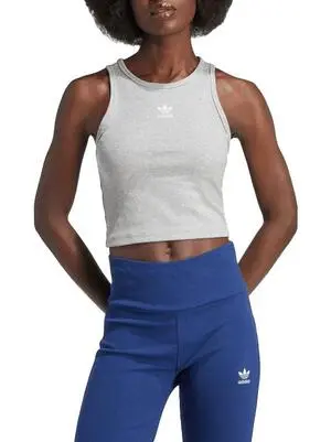 ADIDAS ORIGINALS Adidas Essentials Lifestyle Rib Crop Tank Top - Mgreyh