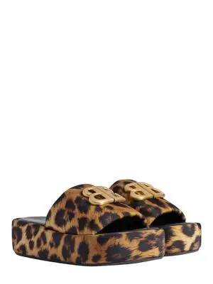 Balenciaga Rise Platform Slide Sandal - Leopard