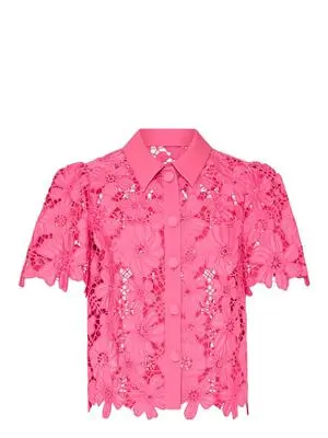 MILLY Addison Roja Lace Top - Milly Pink