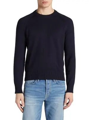 TOM FORD Cotton And Cashmere Crewneck Sweater - Hb745 Midnight Blue