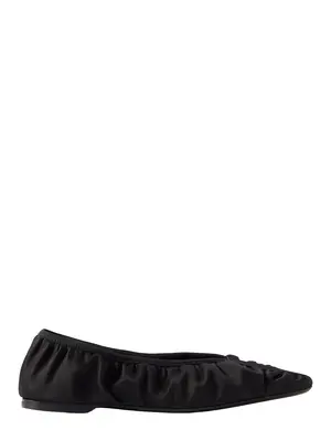 TOTEME Gathered Satin Ballet Flats - Black