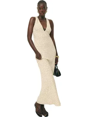 REFORMATION Siana Sleeveless Maxi Dress Salt And Pepper