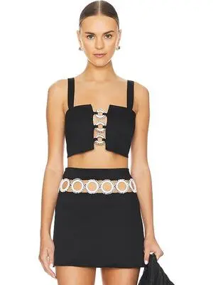 My Beachy Side Square Neck Crop Top - Black