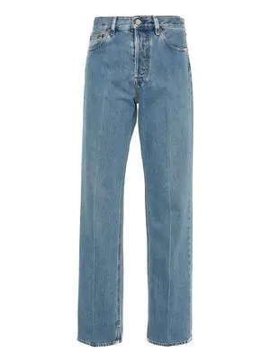 Gucci Logo-patch Straight Jeans - Blue