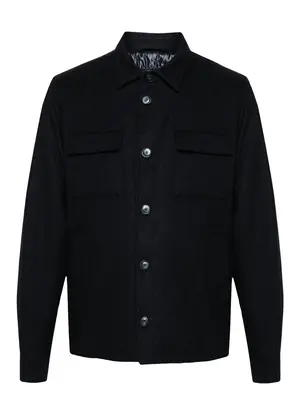 Herno Felted Button-up Shirt Jacket - Blue